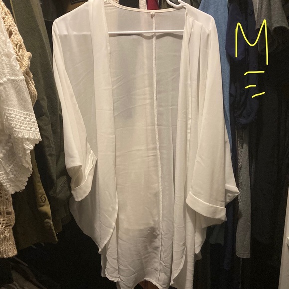 Sweaters | White Shear Kimono | Poshmark